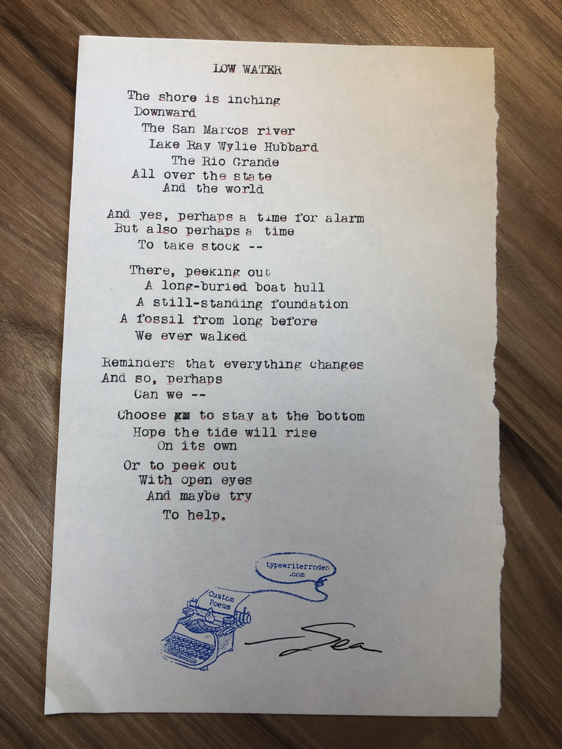 Typewriter Rodeo: Low Water | Texas Standard