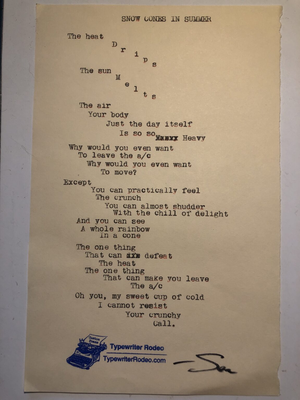 Typewriter Rodeo: Snow Cones in Summer | Texas Standard